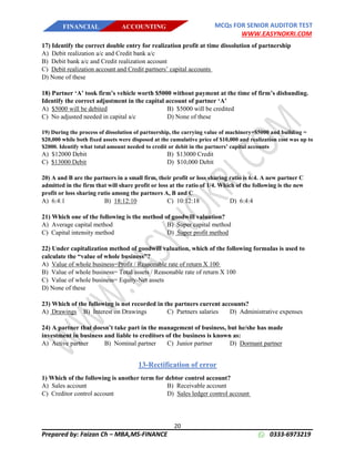 Financial accounting mc qs senior auditor bs-16 | PDF