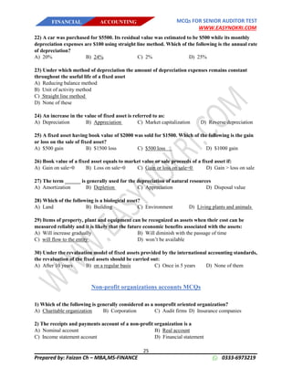 Financial accounting mc qs senior auditor bs-16 | PDF