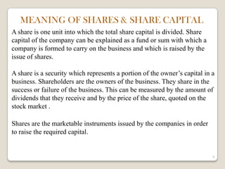 Financial accounting project of issue of shares | PPTX