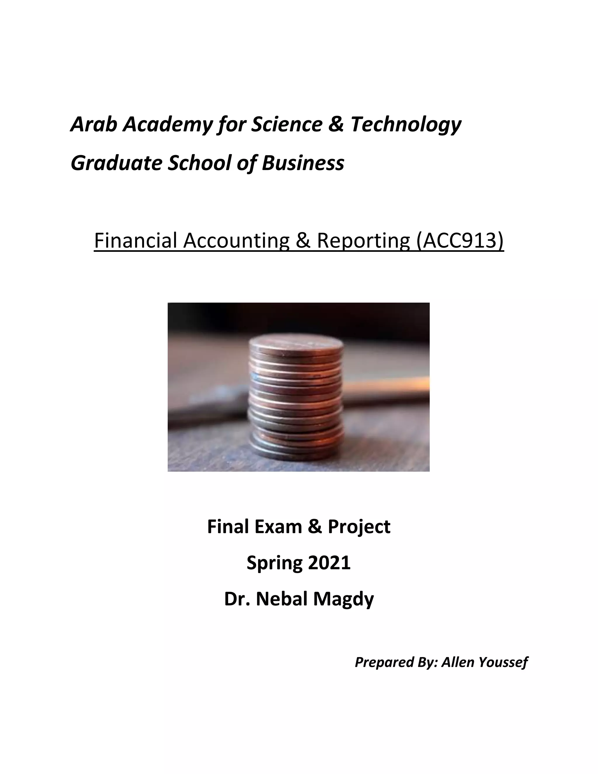 Financial Accounting & Reporting Final - Allen Youssef.docx