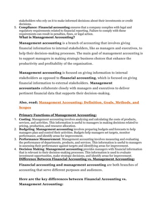 Financial Accounting Vs. Management Accounting | Academy Tax4wealth | PDF