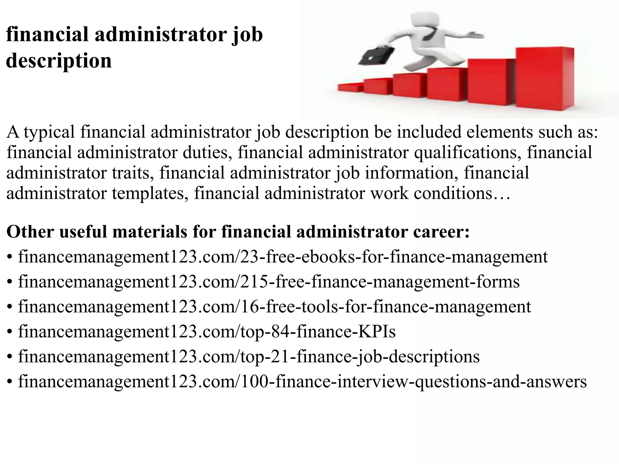 Financial administrator job description | PPTX