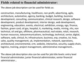 Financial administrator job description | PPTX