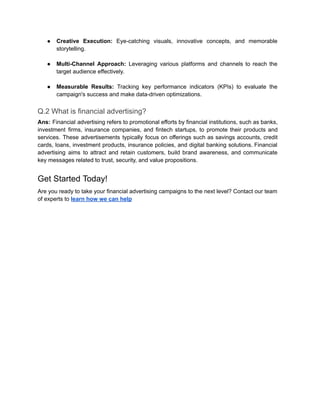 Financial Advertising A Guide To Successful Campaigns | PDF