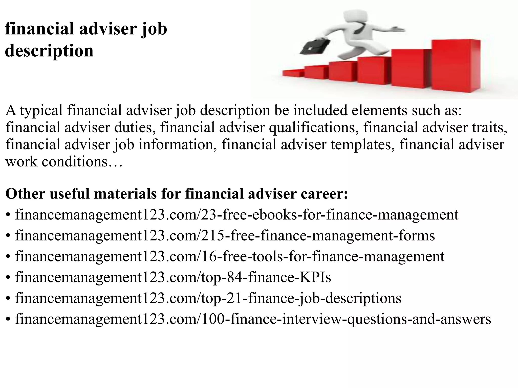 Financial adviser job description | PPTX
