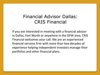 Financial advisor dallas | PPTX