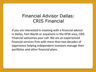 Financial advisor dallas | PPT