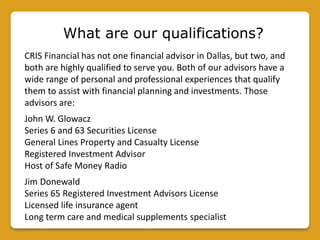Financial advisor dallas | PPT