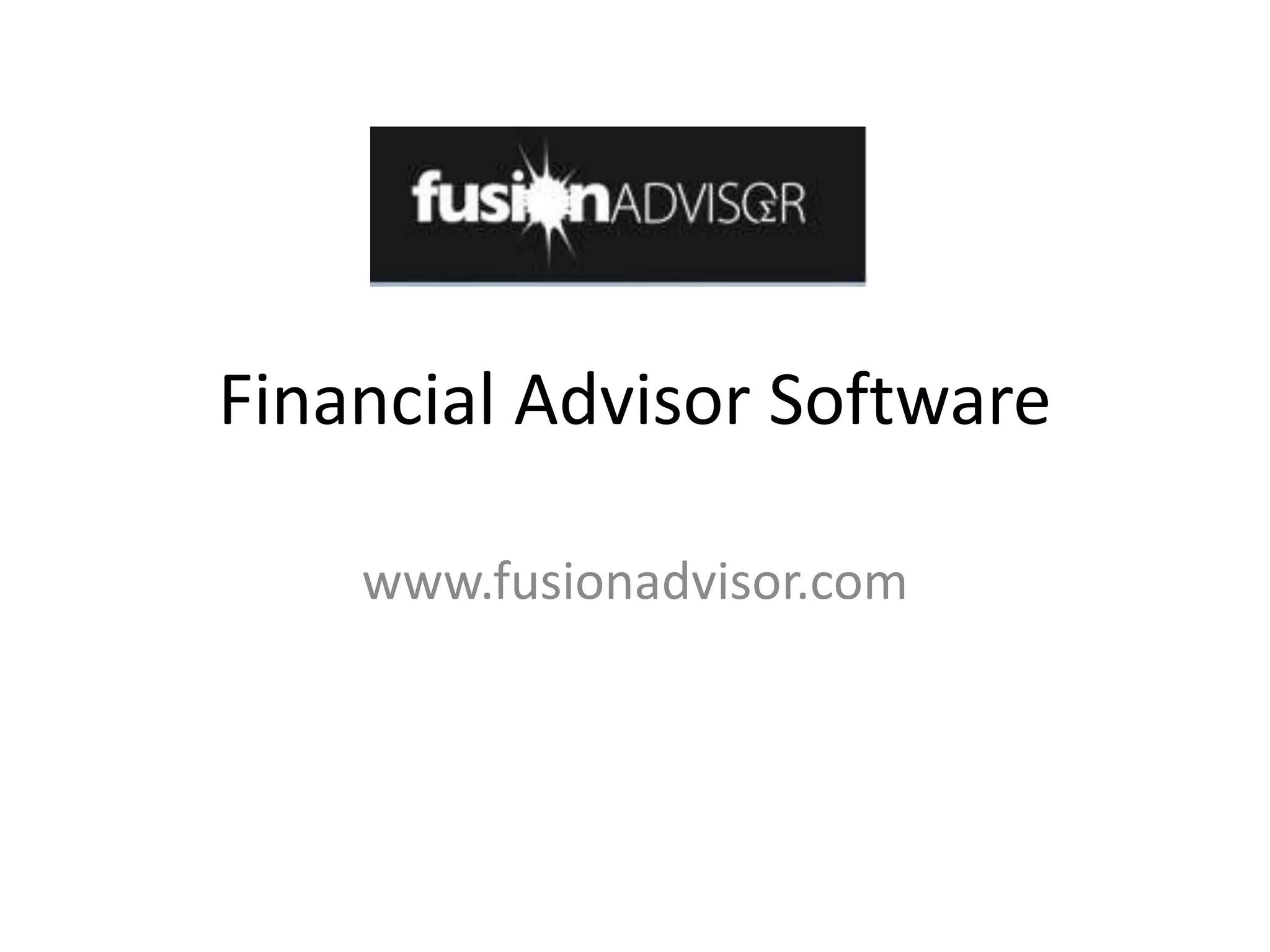 Financial advisor software | PPTX