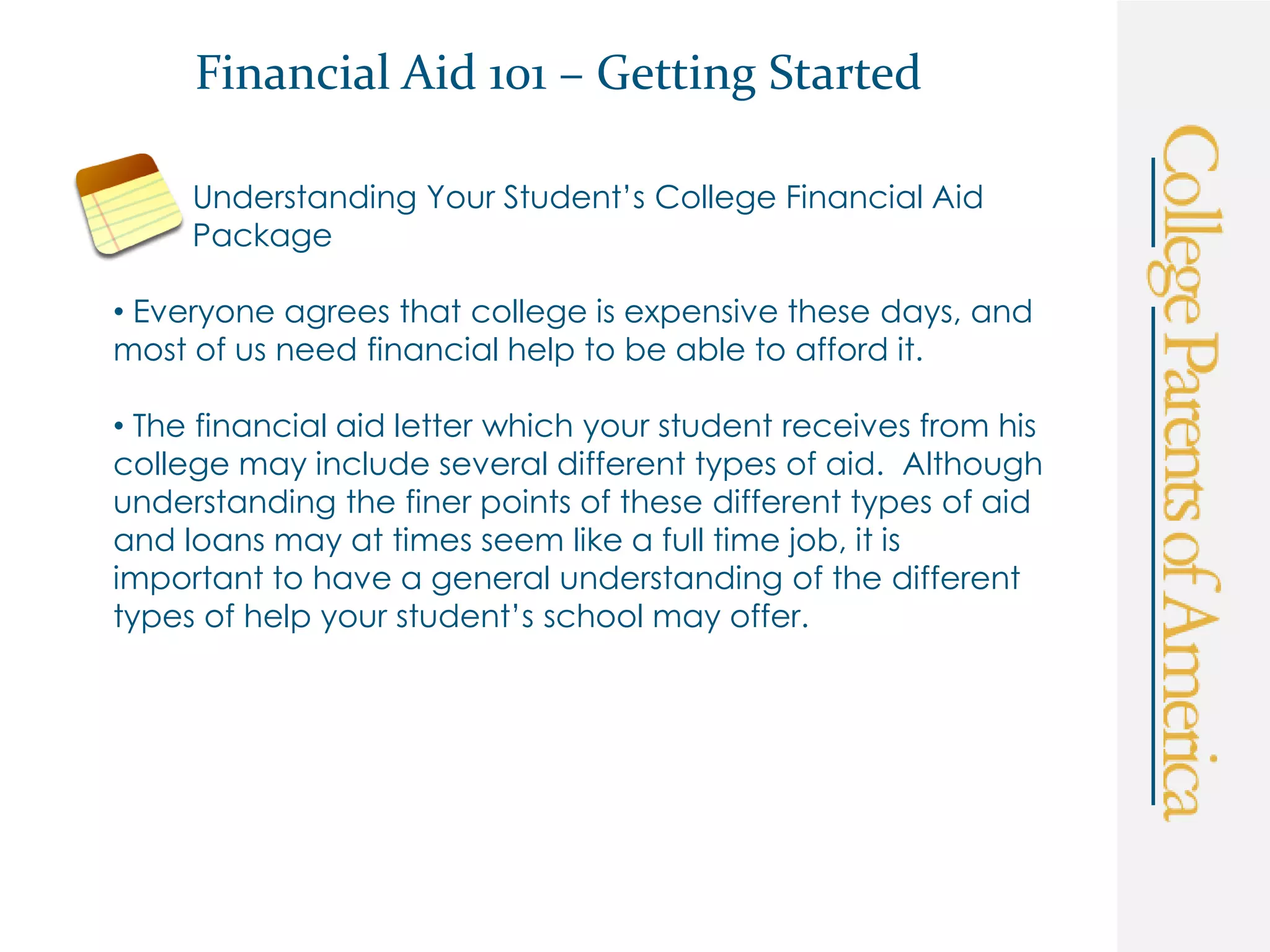 Financial Aid 101 -- Understanding the Financial Package | PDF ...