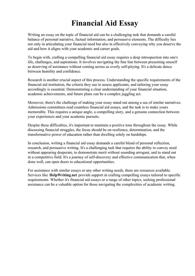Financial Aid Essay. 002 Financial Need Essay Example Scholarship ...