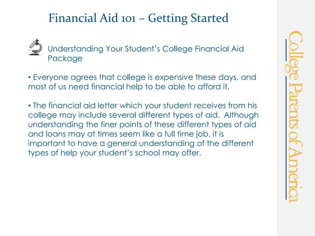 Financial Aids 101- Understanding the Financial Aid Package | PPT