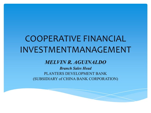 Cooperative Financial Investment and Management | PDF | Financial Planning | Personal Finance