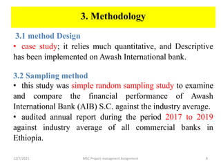Financial analysis of Awash bank by Amhara leadership Academy project ...