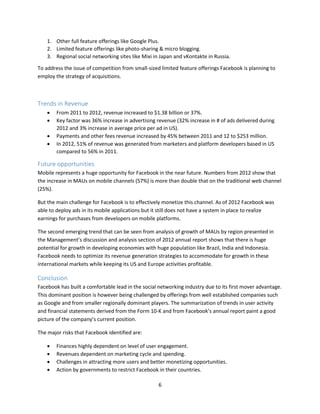 Financial analysis facebook | PDF