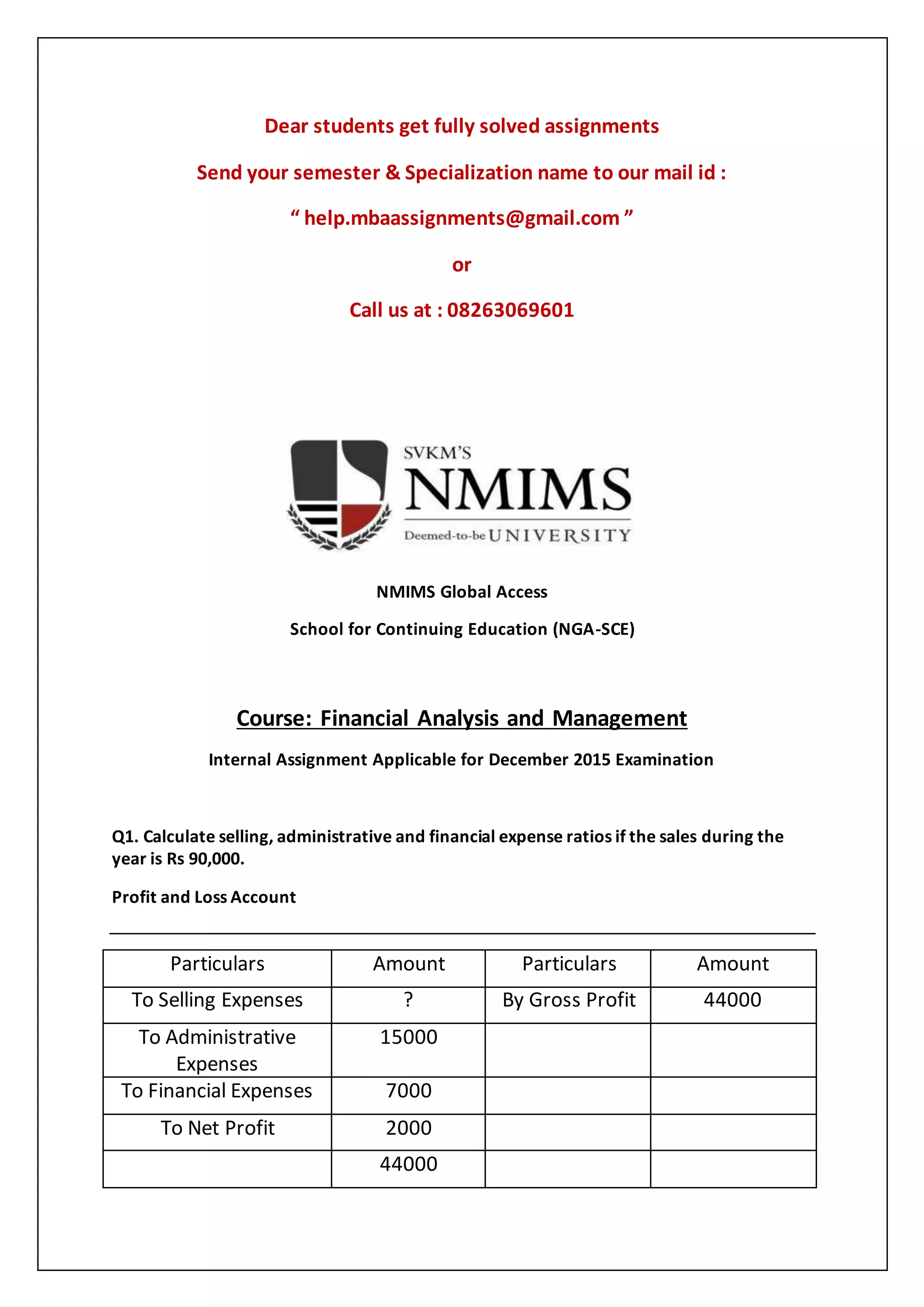 Financial analysis and management | DOCX