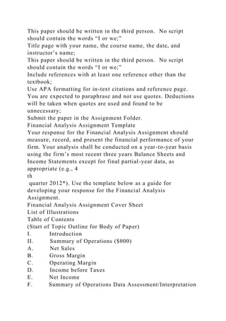 Financial Analysis AssignmentThis is an individual assignment that.docx