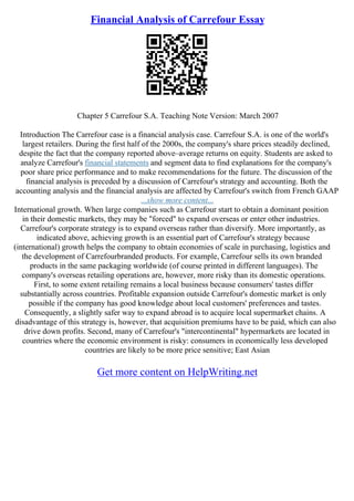 Financial Analysis Essay | PDF