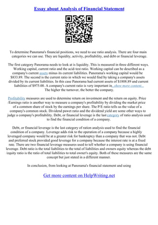 Financial Analysis Essay | PDF | Stocks and Bonds | Personal Investing