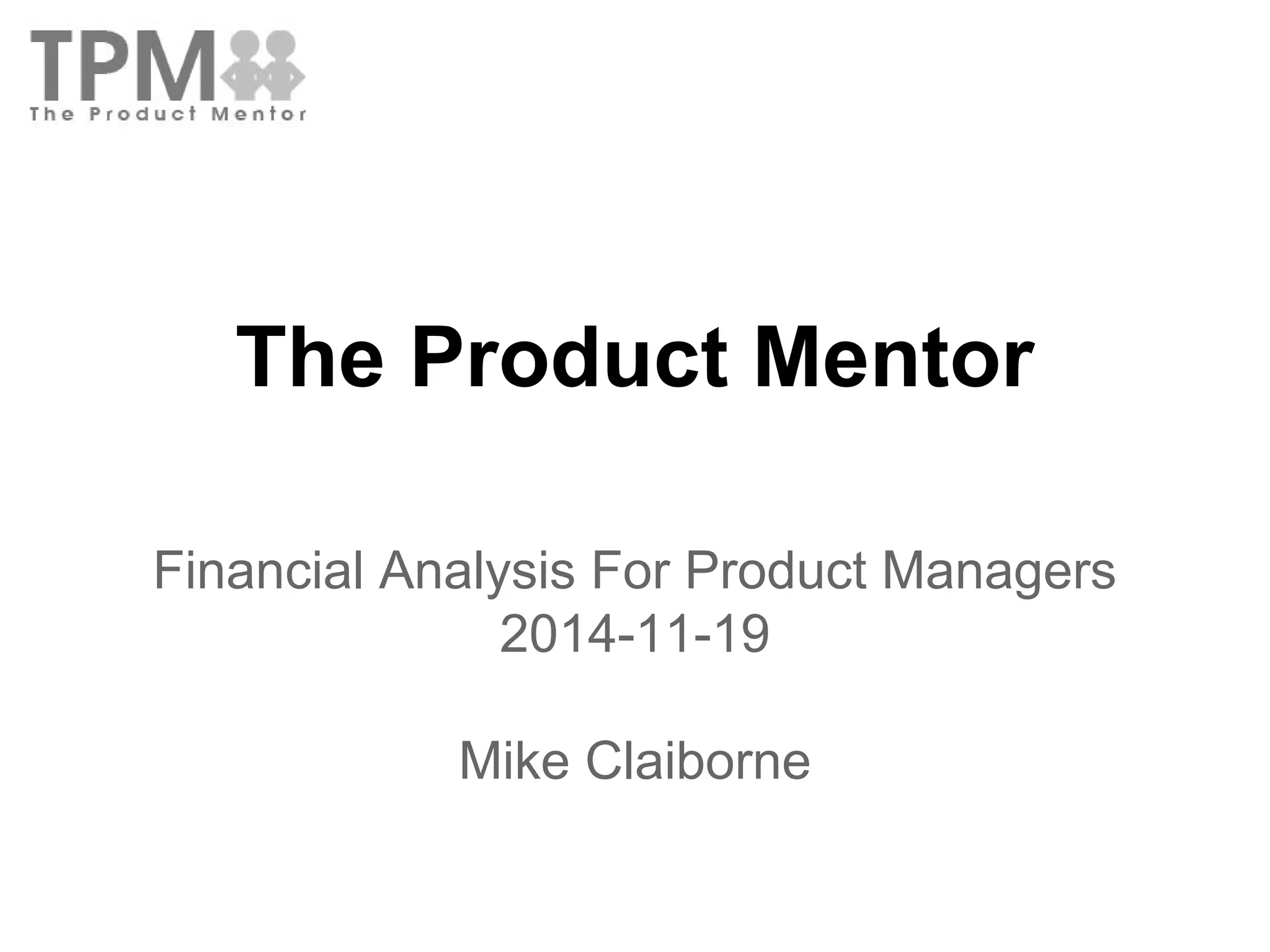 Financial analysis for product managers | PDF