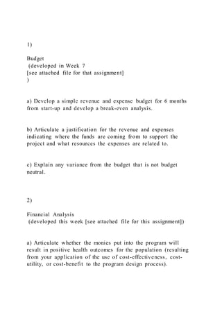 Financial AnalysisHow can you assess the financial viabili | PDF