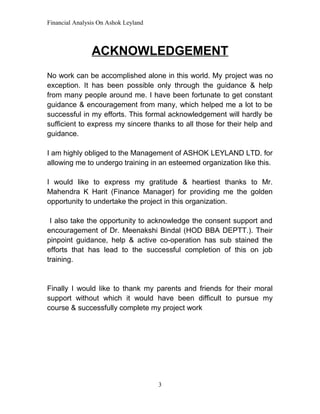 Financial Analysis of ashok leyland | DOC