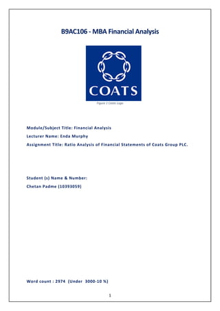 Financial Analysis Of Coats Group PLC | PDF