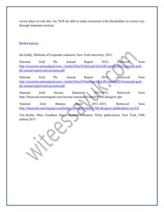 Financial analysis of national grid plc | PDF