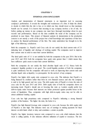 Financial analysis of pepsico and coca cola | DOCX