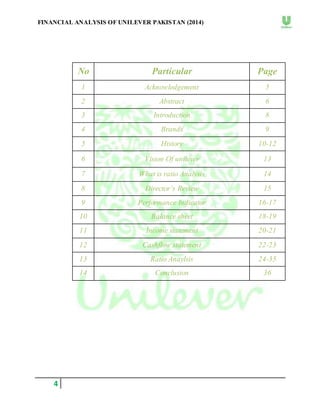 Financial analysis of unilever pakistan | DOCX