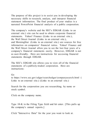 Financial Analysis Project[YOUR NAME]Eastern Gateway | DOCX