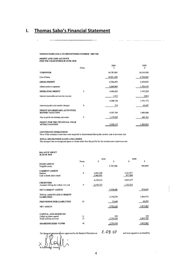 Financial analysis thomas sabo VS Pandora | PDF