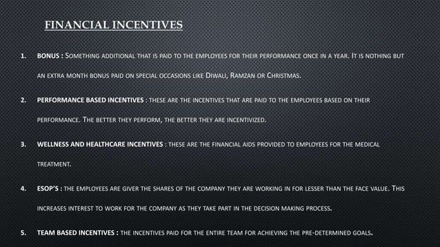 Financial and non – financial incentives.pptx | Business | Business and Finance