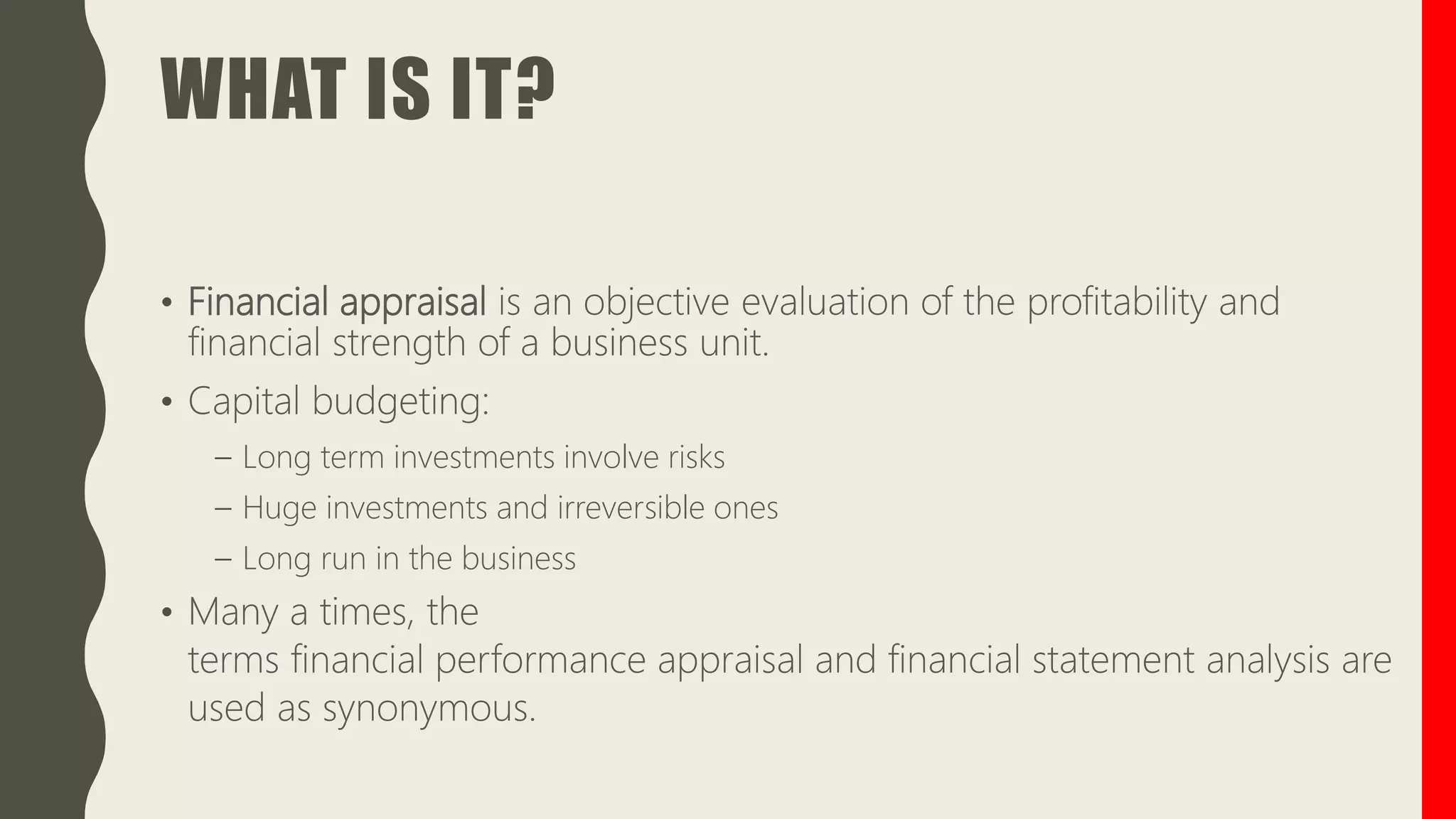 Financial Appraisal | PPTX