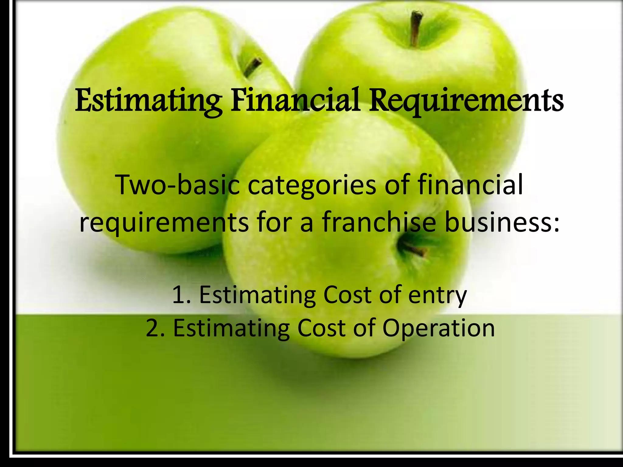 Financial aspects of a franchise | PPTX