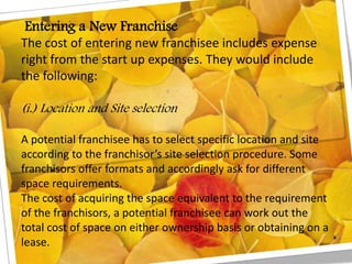 Financial aspects of a franchise | PPTX
