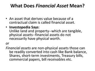 Financial Assets New | PPTX