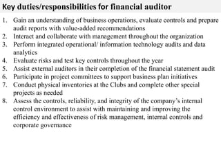 Financial auditor job description | PPT