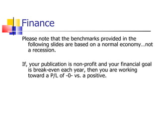 Financial Benchmarks | PPT