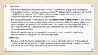 FINANCIAL BID FOR INSTALLATION AND CERTIFICATION OF MEMAN TO ISO 9001 2015.pptx | Business ...
