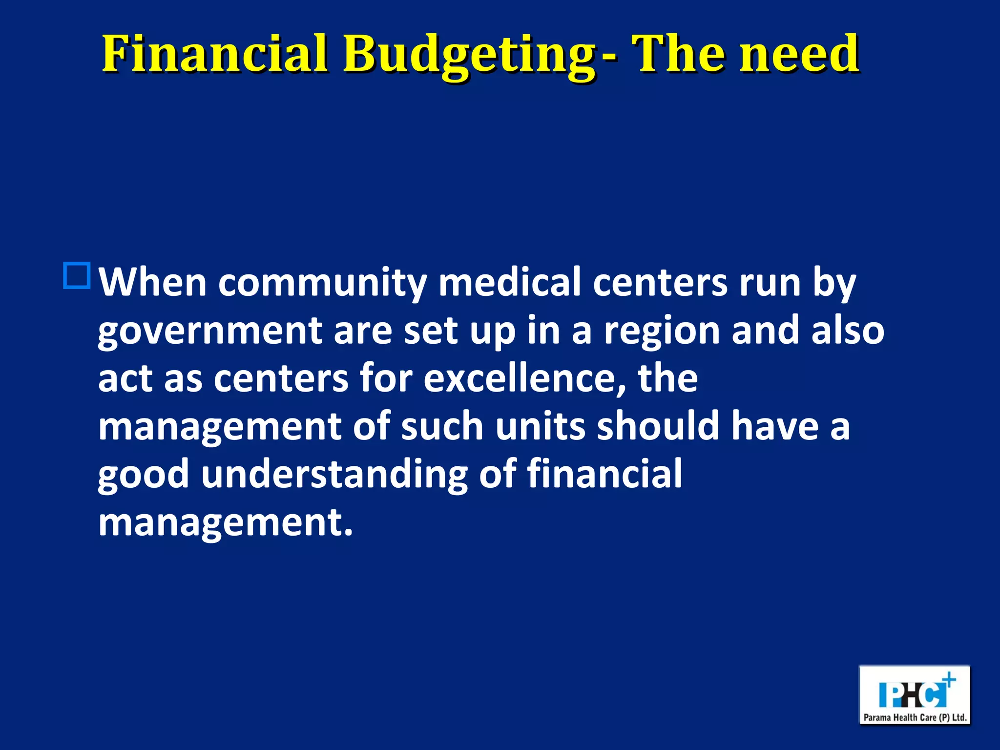 Financial budgeting for hospital | PPT