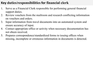 Financial clerk job description | PPT