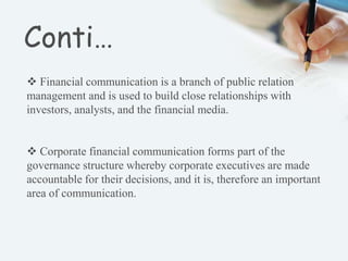 Financial communication | PPTX