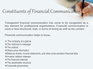 Financial communication | PPTX