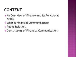Financial communication | PPTX
