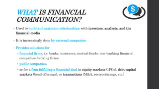 Introduction to Financial Communication | PPTX