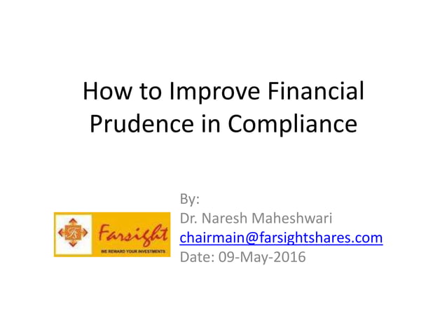 How to Improve Financial Prudence in Compliance | PPTX
