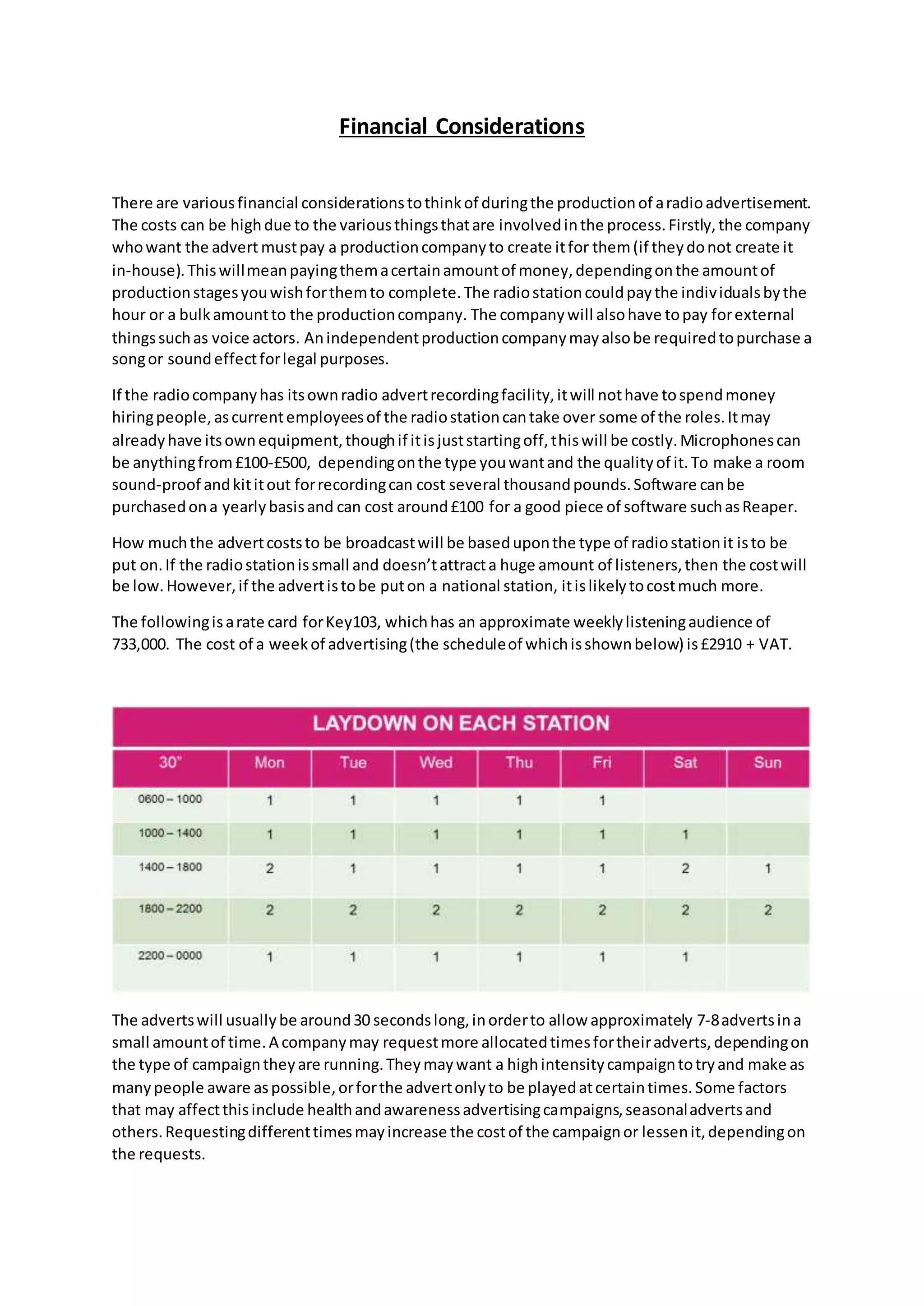 Financial considerations | PDF