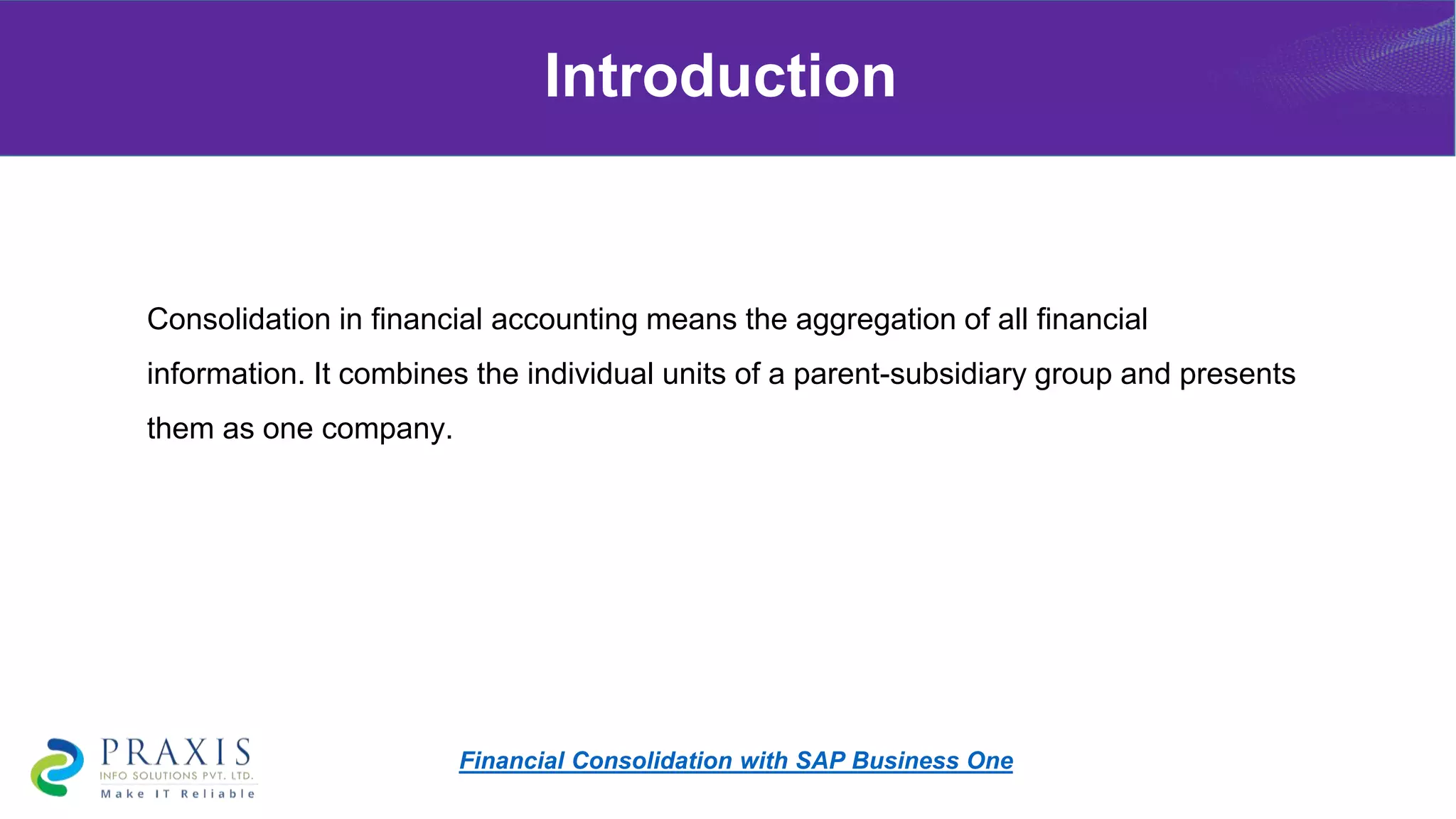 Financial Consolidation with SAP Business One | PPTX
