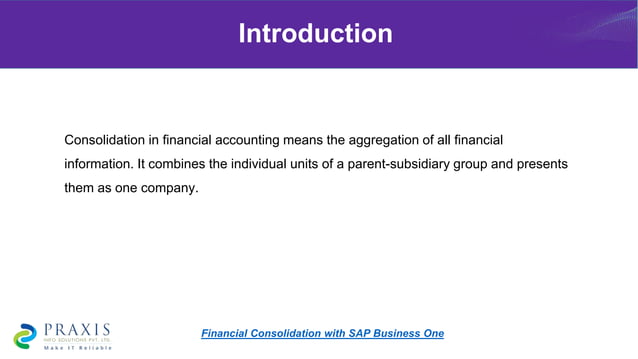 Financial Consolidation with SAP Business One | PPT